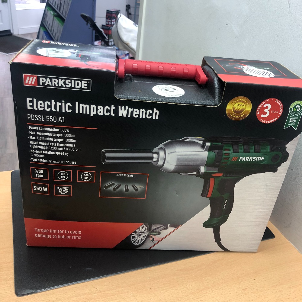 New Parkside 550W Electric Impact Wrench + 4 Socket Car Vehicle Wheel ...